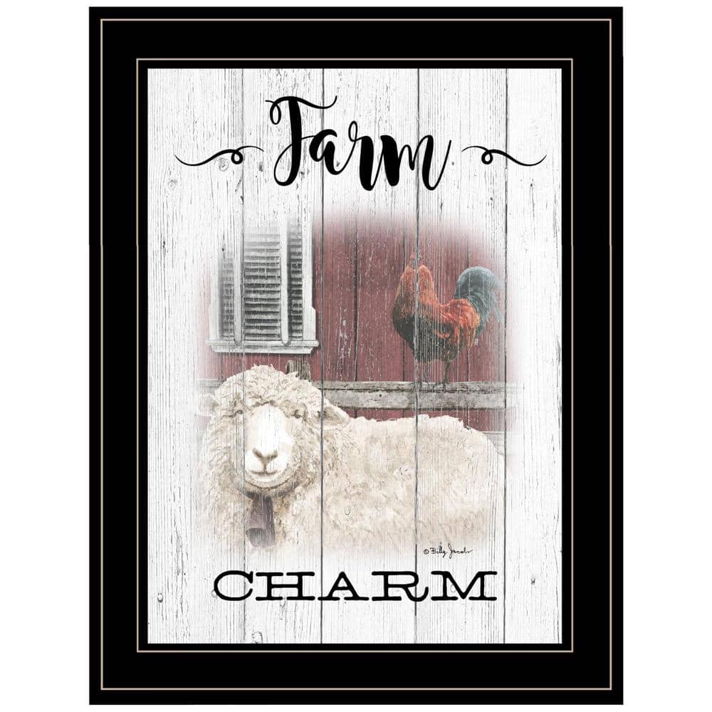 HomeRoots Charlie Farm Charm 1-Piece Framed Wall Art 19 in. x 15 in ...