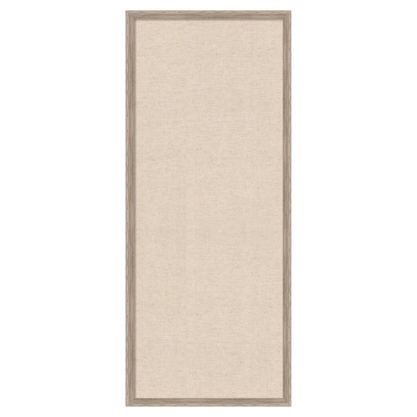 Amanti Art Natural Linen 17 in. x 41 in. Hardwood Wedge White Wash Wood ...