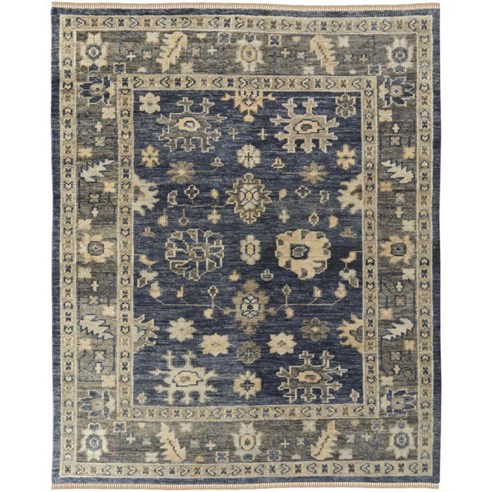HomeRoots 8 ft. x 10 ft. Blue, Gray Floral Area Rug 2000567098 - The ...