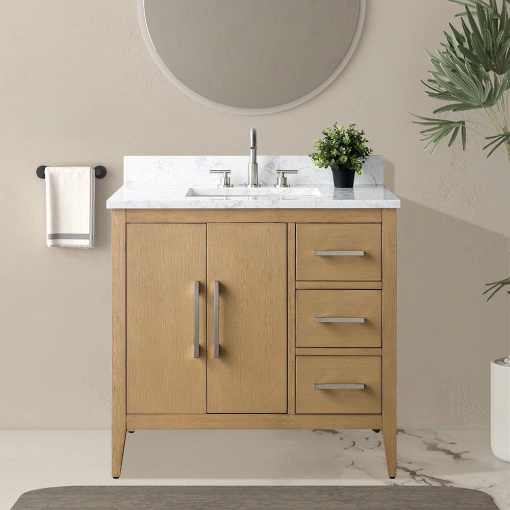 Reviews for Vanity Art 36 in. W. x 22 in. D x 38 in. H Single Sink Bathroom Vanity Cabinet in ...