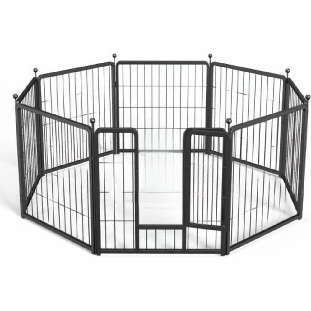 LSFA "Dog Playpen, 40"" Height 8 Panels Fence with Anti-Rust Coating ...