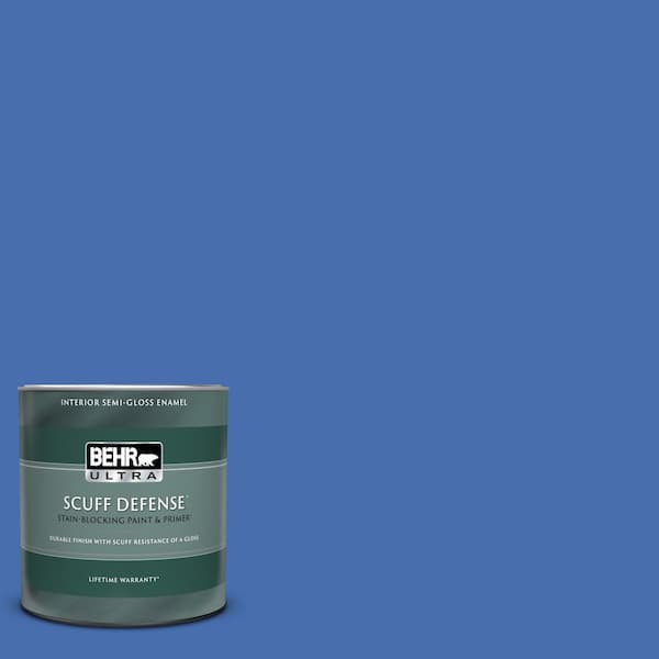 BEHR ULTRA 1 qt. #PPU15-05 New Age Blue Extra Durable Semi-Gloss Enamel ...