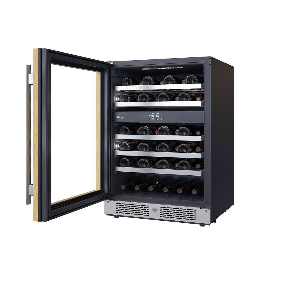Avallon Dual Zone 45-Bottle Built-in Wine Cooler AWC242DZLH - The Home ...
