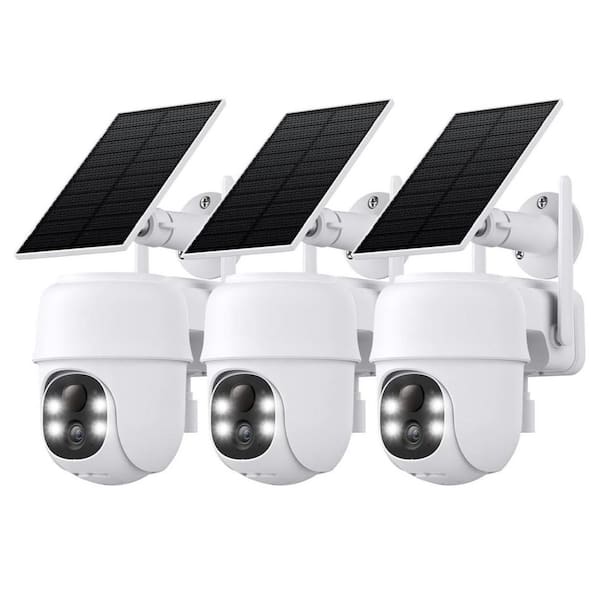 Adrinfly 2K Solar Powered Outdoor Security Camera w/ 360° View, Color ...