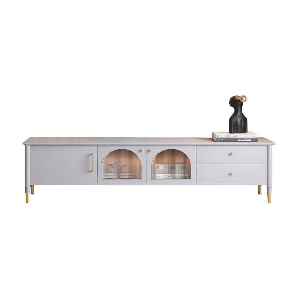 JASIWAY Beige TV Stand Fits TVs up to 60 to 65 in. with Storage Drawers ...