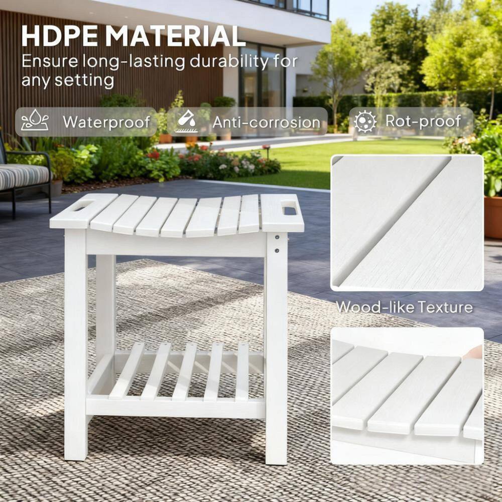 HDPE Outdoor Storage Stool, Waterproof Shower Stool with Handle, Non ...