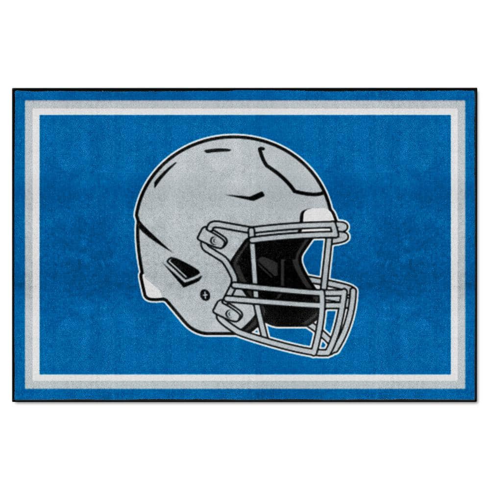 FANMATS Detroit Lions Blue 5 ft. x 8 ft. Plush Area Rug 36184 - The ...