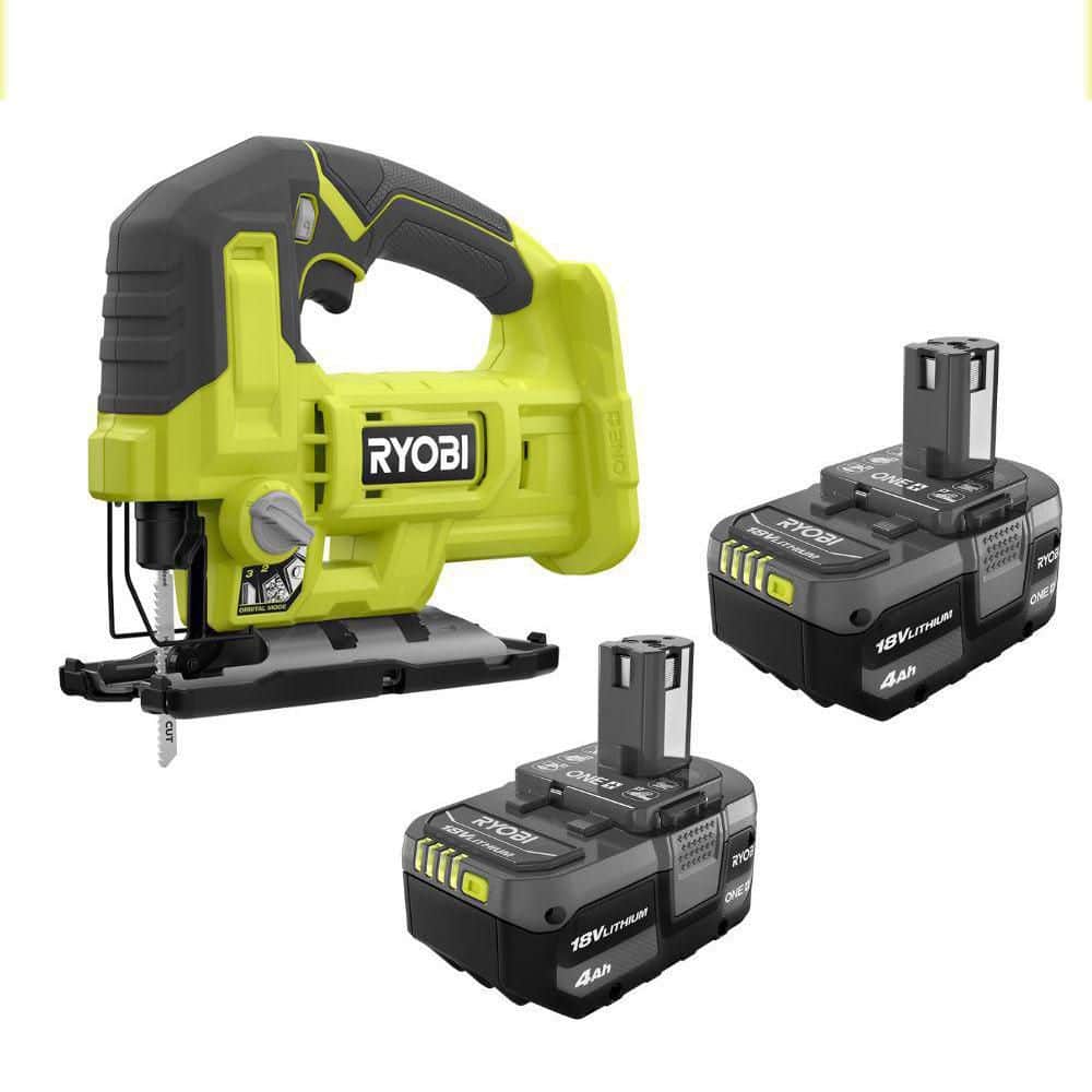 RYOBI ONE+ 18V Lithium-Ion 4.0 Ah Battery (2-Pack) with 18V ONE+ ...