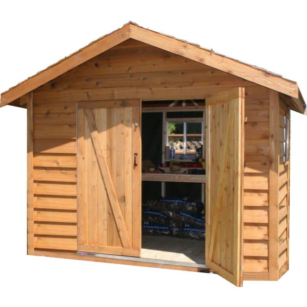 Star Lumber Deluxe 8 ft. x 6 ft. Cedar Bevel Siding Storage Shed Kit ...
