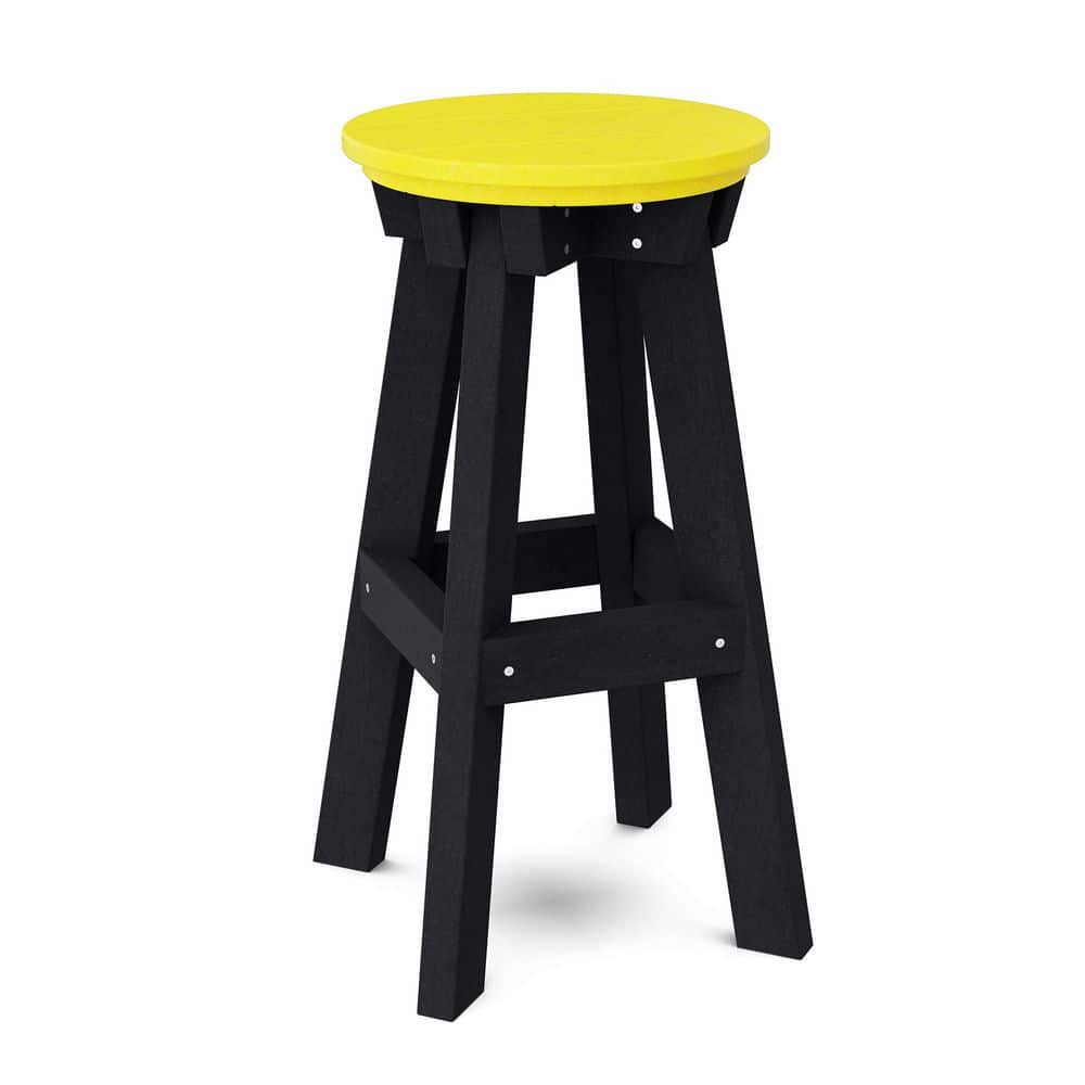 Wildridge Heritage Lemon Yellow and Black HDPE Plastic Outdoor Bar ...