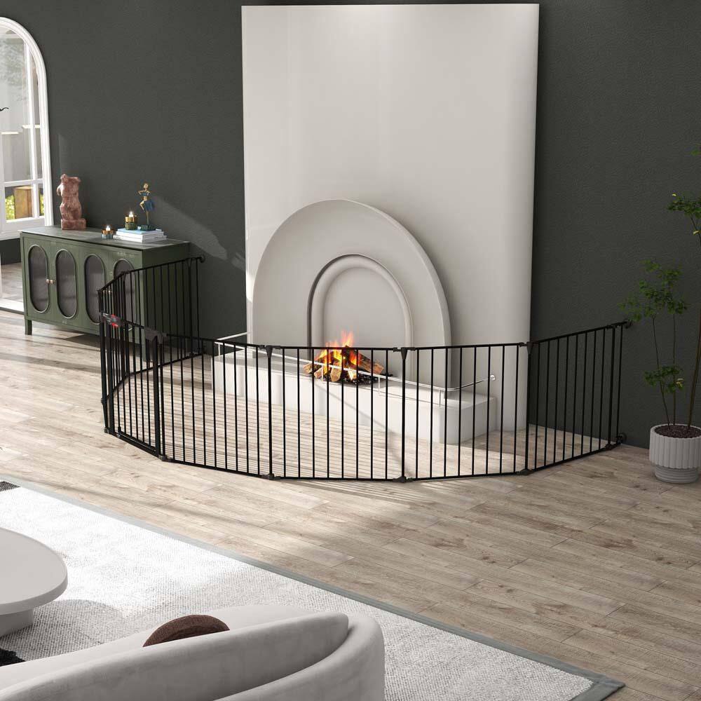 150 in. W x 29 in. H Steel Decorative Garden Fence, Adjustable Baby ...