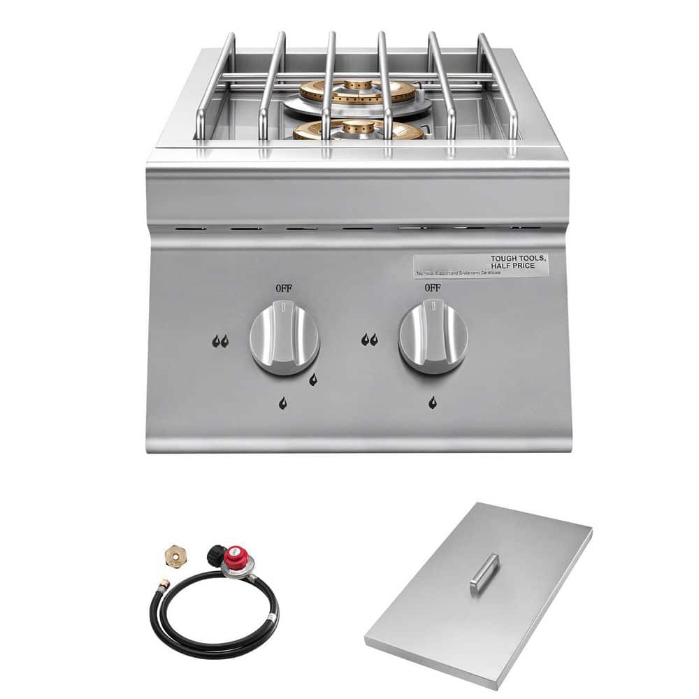 VEVOR Double Grilling Side-Burners, 2 x 15, 000BTU Liquid Propane Side ...