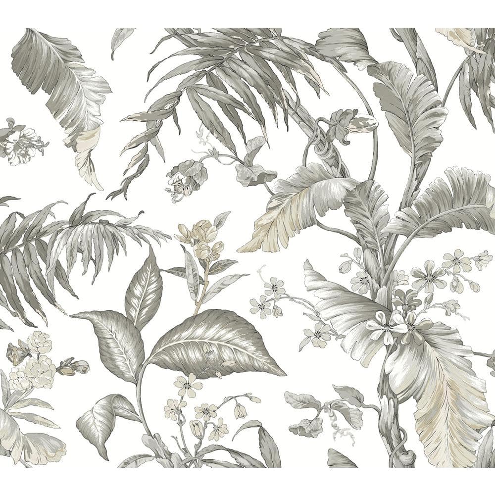 York Wallcoverings Fiji Garden White Peel and Stick Wallpaper PSW1371RL ...