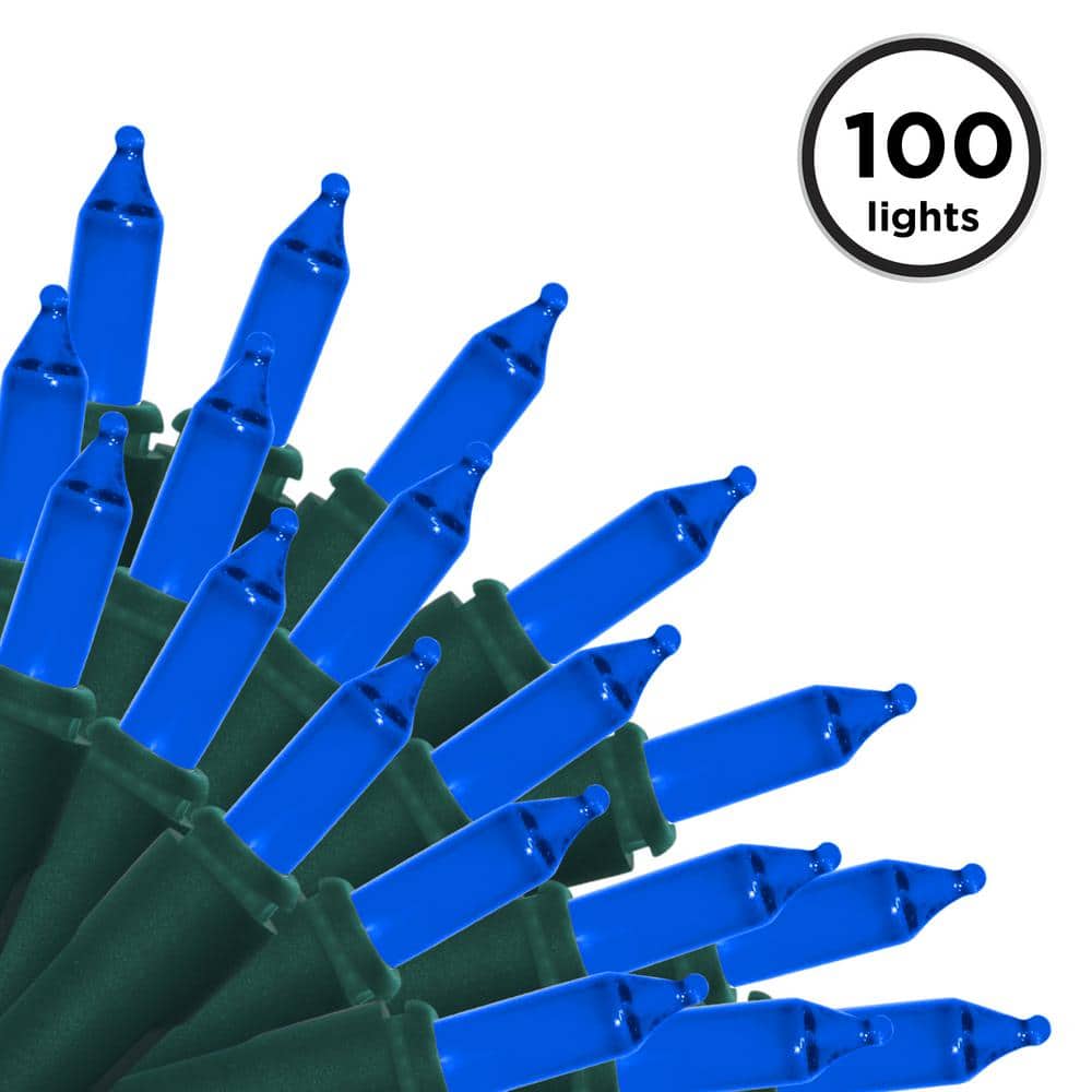 Brite Star 22.42 ft. 100-Count Incandescent Blue Christmas String to ...