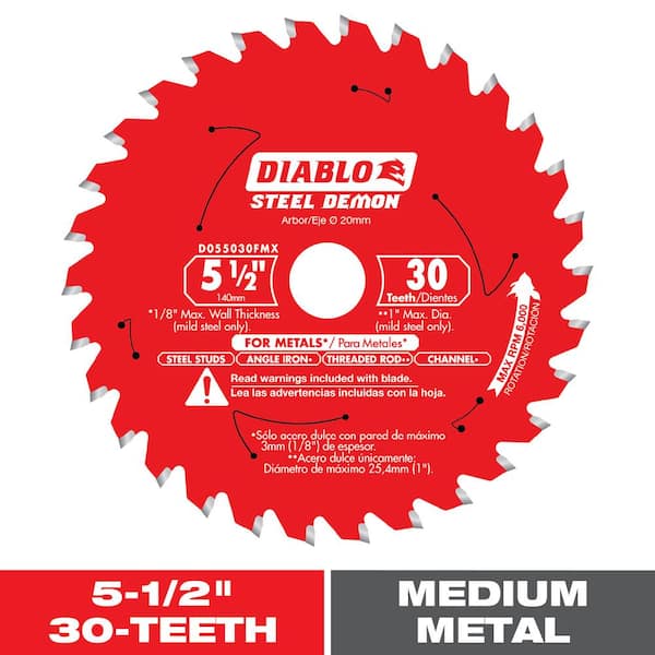 DIABLO 5-1/2in. x 30-Tooth Steel Demon Carbide-Tipped Circular Saw ...