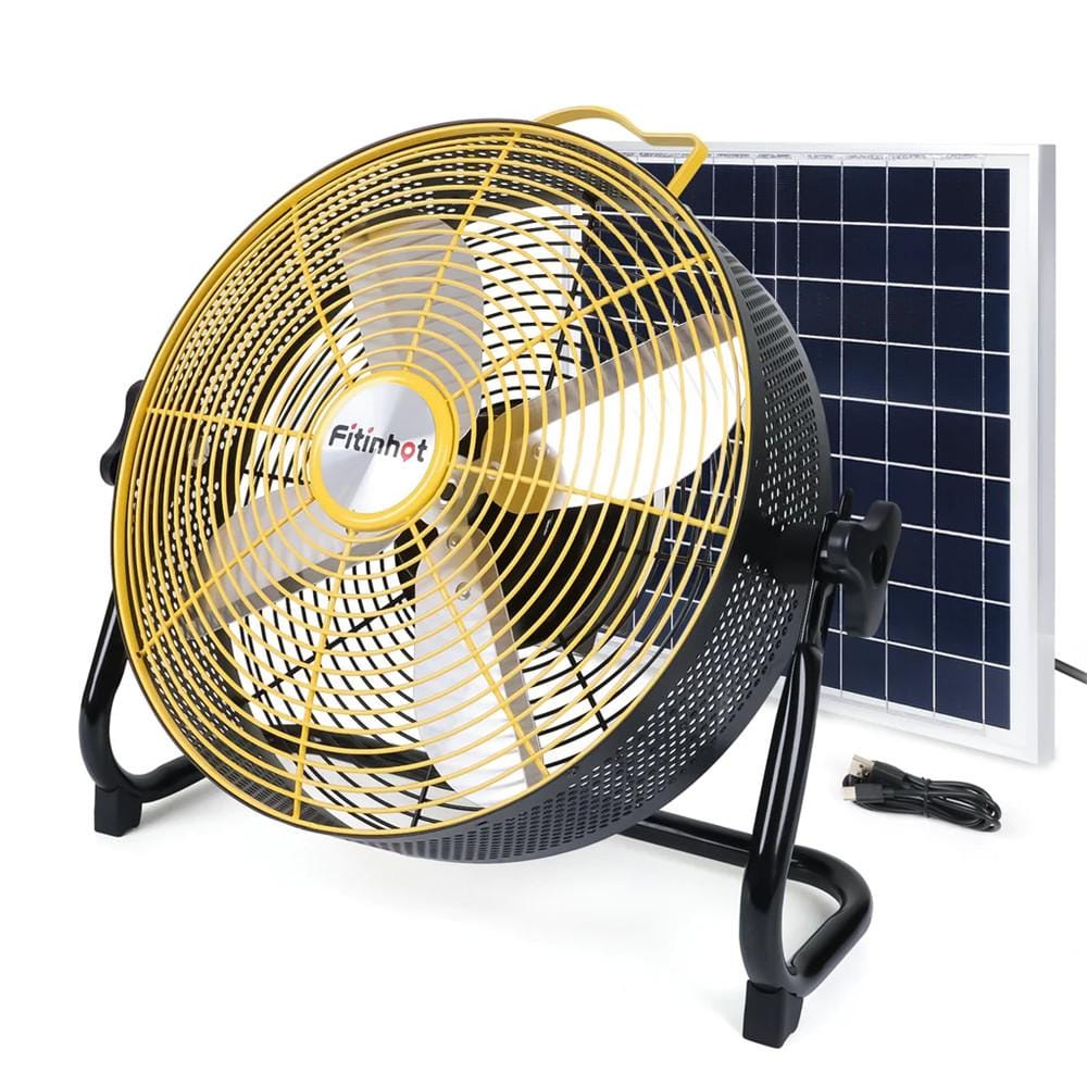 15 in. 13-Fan Speeds Floor Fan in Yellow with Alloy Body SLOBB - The ...