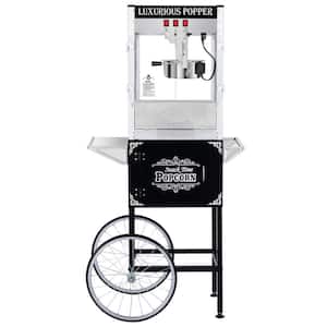 Great Northern Lincoln 8 oz. Antique Black Popcorn Machine with Cart ...
