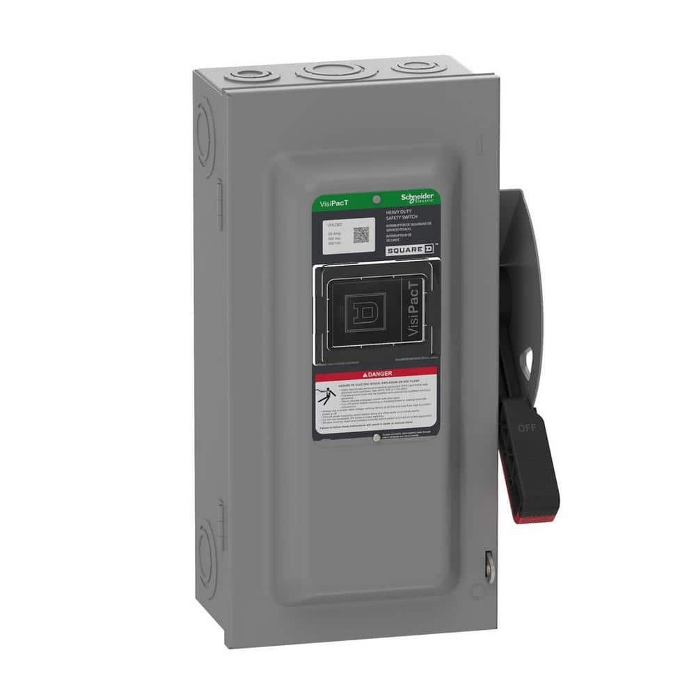 Square D VisiPacT 60 Amp 600-Volt 3-Pole Non-Fusible Indoor Heavy-Duty ...