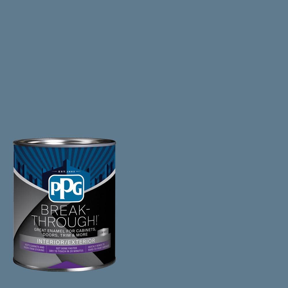 Break-Through! 1 qt. PPG1155-6 Canyon Blue Semi-Gloss Door, Trim ...