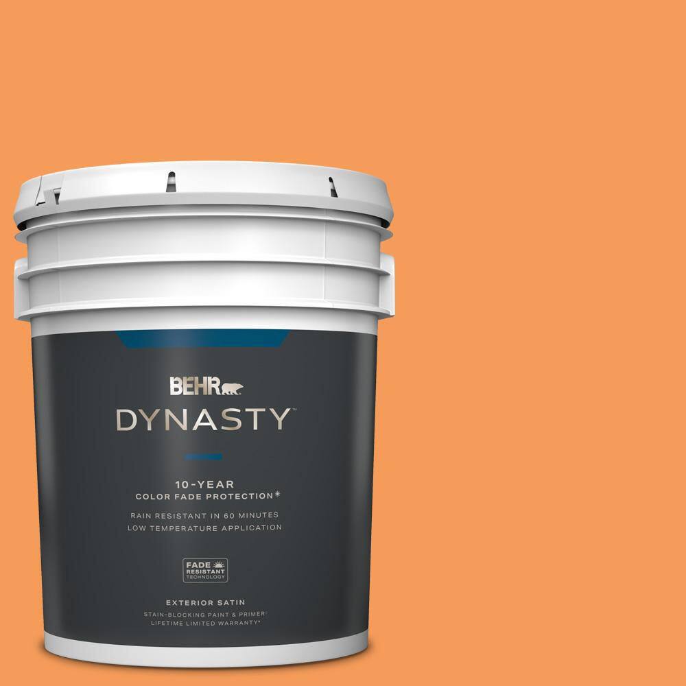 BEHR DYNASTY 5 gal. #260B-6 Blaze Orange Satin Enamel Exterior Stain ...