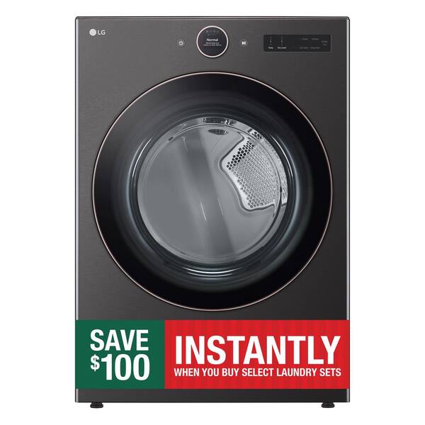 Reviews for LG 7.4 cu. ft. Vented Stackable SMART Gas Dryer in Black ...