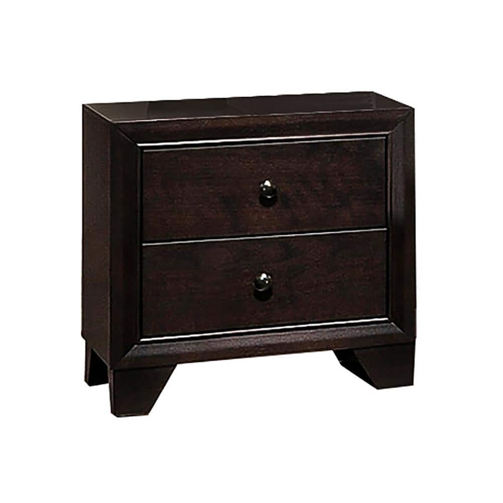 SIMPLE RELAX Arwen 2-Drawer Brown Rubber Wood Nightstand-SR04861 - The ...