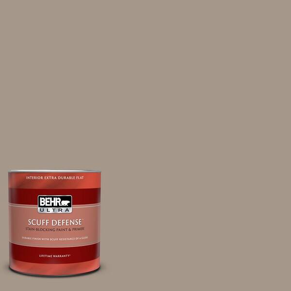 BEHR ULTRA 1 qt. #N220-4 Shiitake Extra Durable Flat Interior Paint ...