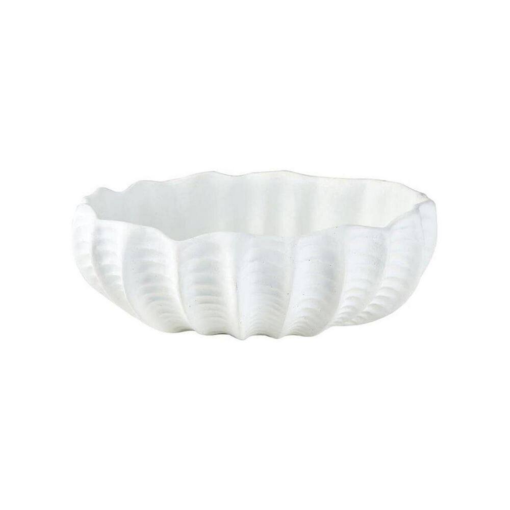 White Irregular Plastic 7 in. Conch Decorative Bowl Decor HDBYJNHTGK ...