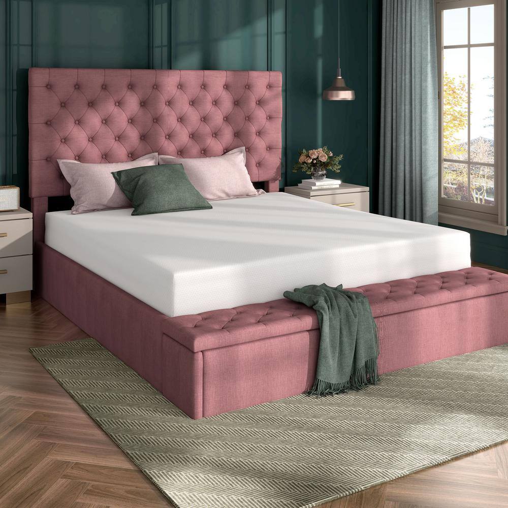 Furniture of America Lumi King Medium Green Tea Memory Foam 12 in Bed ...