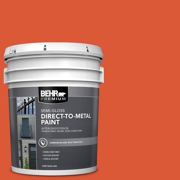 BEHR PREMIUM 5 gal. #P190-7 Inferno Semi-Gloss Direct to Metal Interior ...