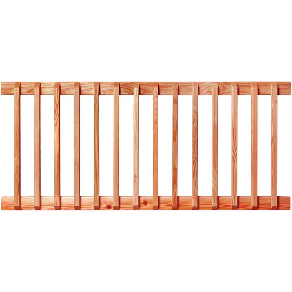6 ft. Pre-Built Pressure-Treated Redwood-Tone Handrail 140184 - The ...