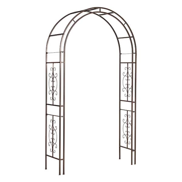 PALEO HOME LLC Paleo 84 in. x 53 in. Garden Arbor Slim Metal Arch with ...