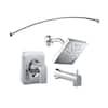 MOEN Genta Single-Handle 1-Spray Tub and Shower Faucet in Chrome with Shower Rod (Valve Included ...