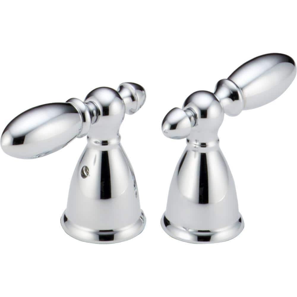 Delta Victorian Lever Handles in Chrome (2-Pack) H216 - The Home Depot