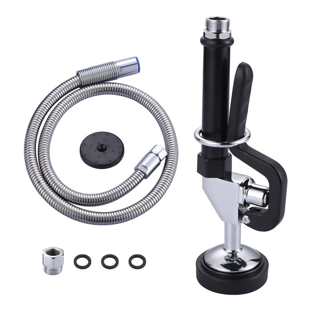 WOWOW 7/8 in. 20 UNEF Pre Rinse Spray Valve with 45 in. Stainless-Steel ...