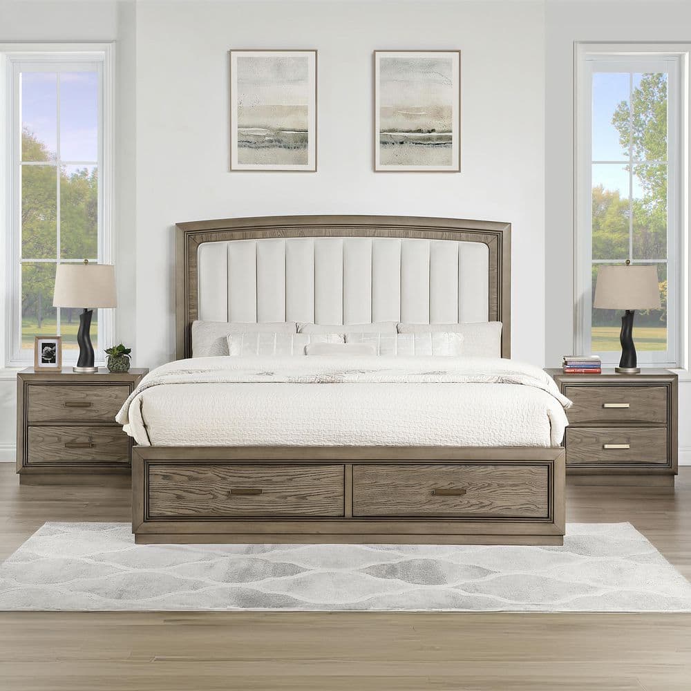 Steve Silver Sonoma Cocoa Gray Wood King Storage Bed SON900-KBED - The ...