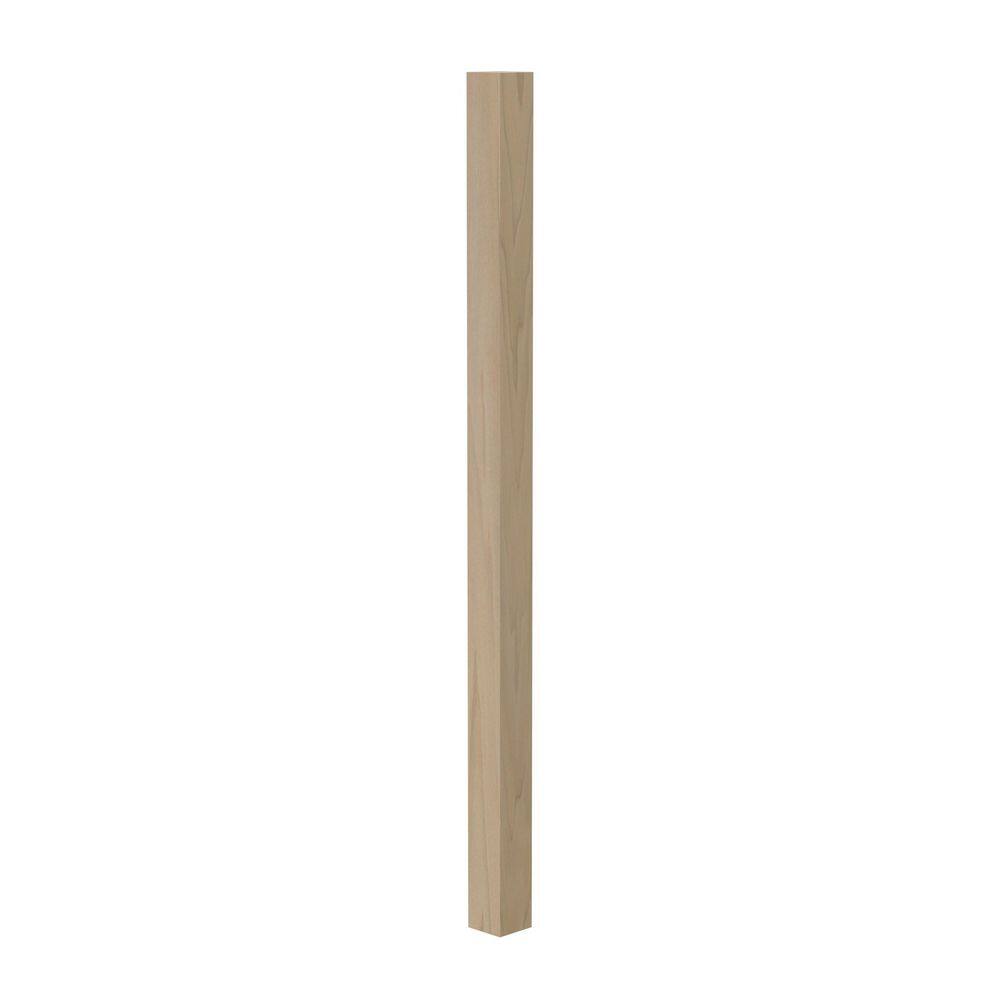 EVERMARK Stair Parts 4001 66 in. x 3-1/2 in. Unfinished Poplar Square ...