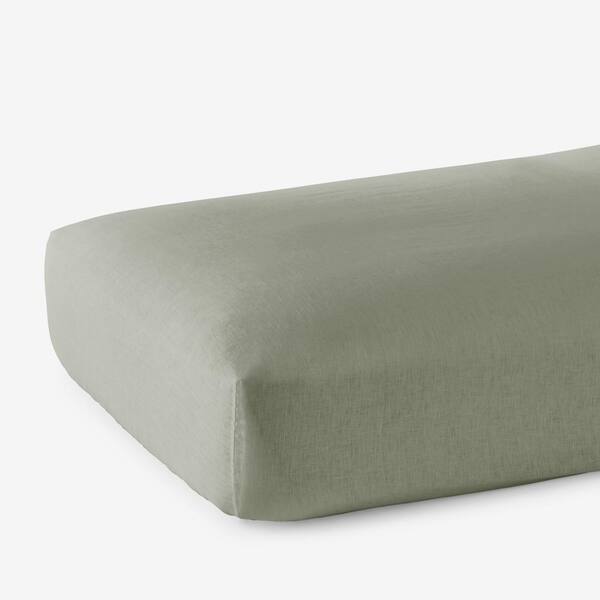 The Company Store Legends Hotel Moss Green Washed Linen Full Fitted ...