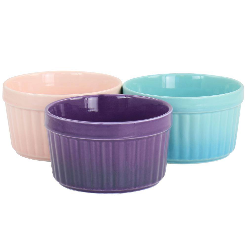 Crock-Pot Thornburg 3-Piece 12 oz. Stoneware Ramekin Set in Assorted ...