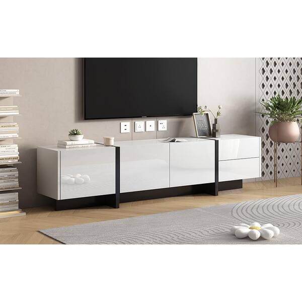 White tv stand black legs store