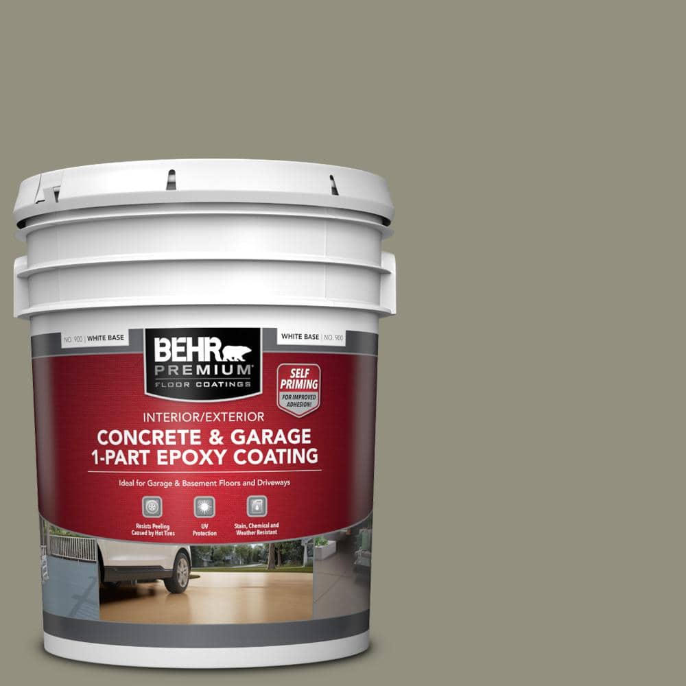 BEHR PREMIUM 5 gal. #N350-5 Muted Sage Self-Priming 1-Part Epoxy Satin ...