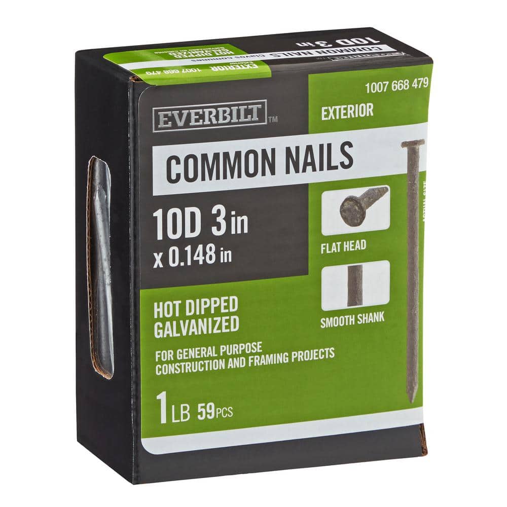 Reviews for Everbilt 3 in. x 10D Hot Dipped Galvanized Common Nails 1 ...