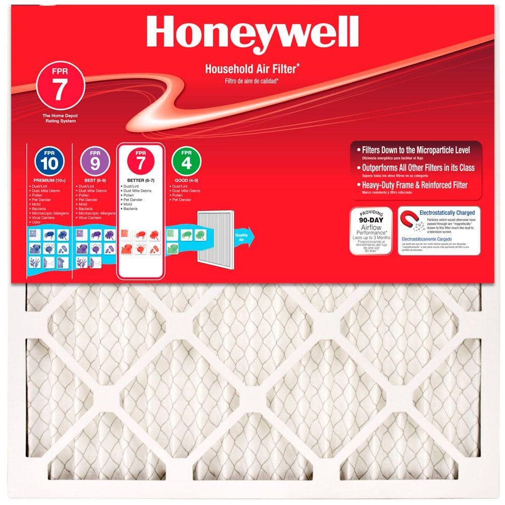 Honeywell 14 x 14 x 1 Allergen Plus Pleated FPR 7 Air Filter (3-Pack ...