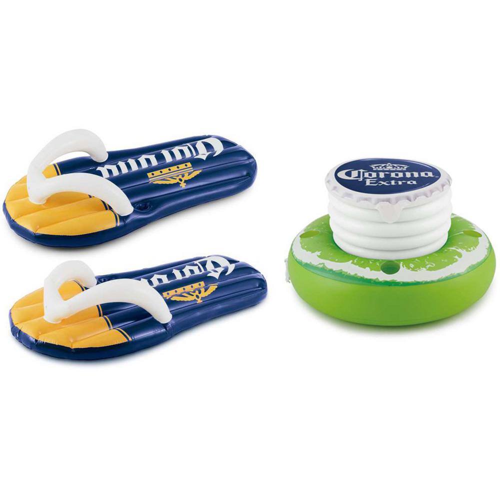 Summer Waves Corona Beer Multi-Color Inflatable Swimming Pool Flip Flop ...