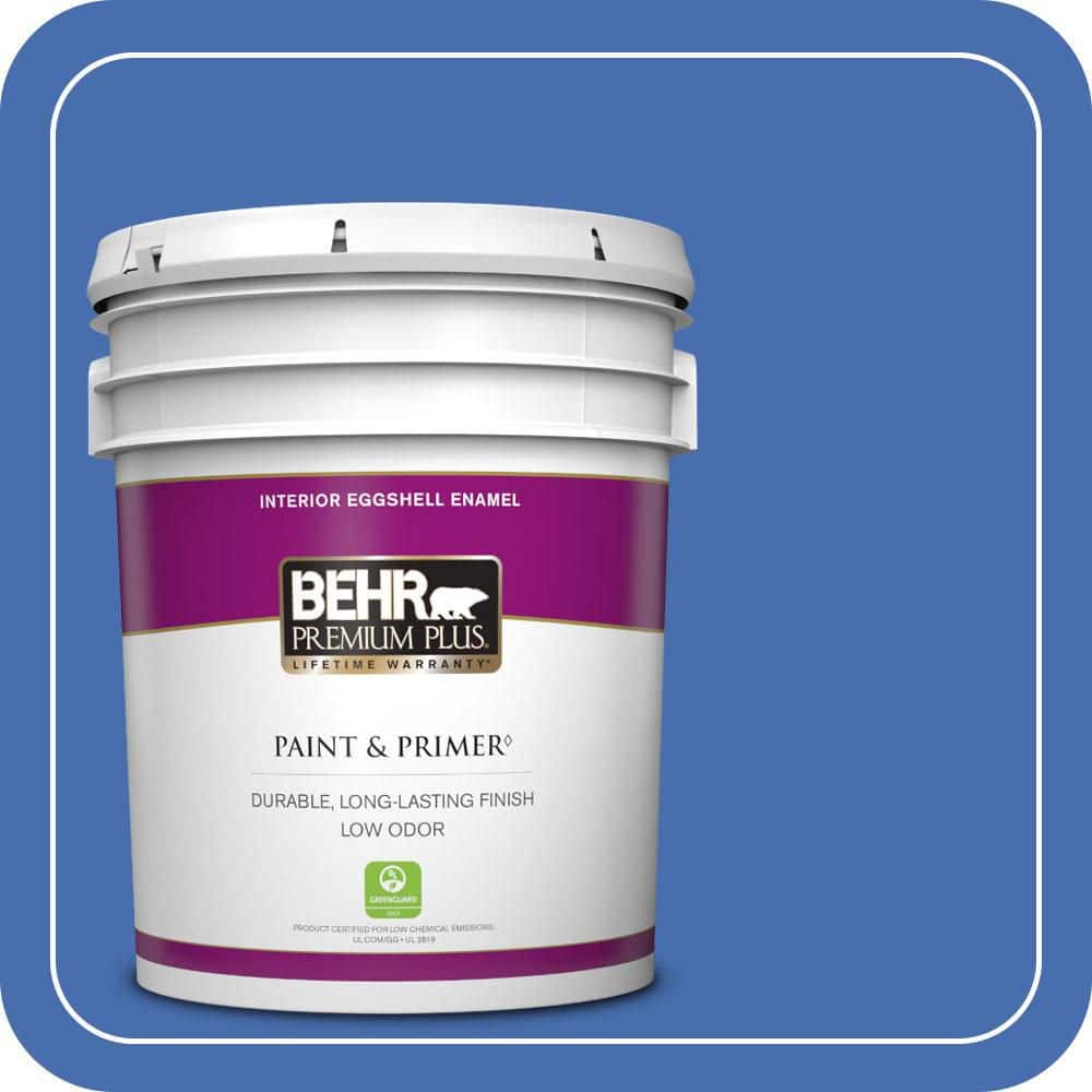 BEHR PREMIUM PLUS 5 gal. #PPU15-05 New Age Blue Eggshell Enamel Low ...