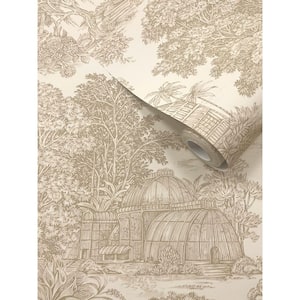 Walls Republic Rust Timeless Garden Toile Wallpaper Print Non-Woven Non ...