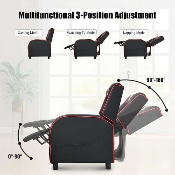 Gymax massage gaming recliner chair racing single lounge sofa home theater seat store