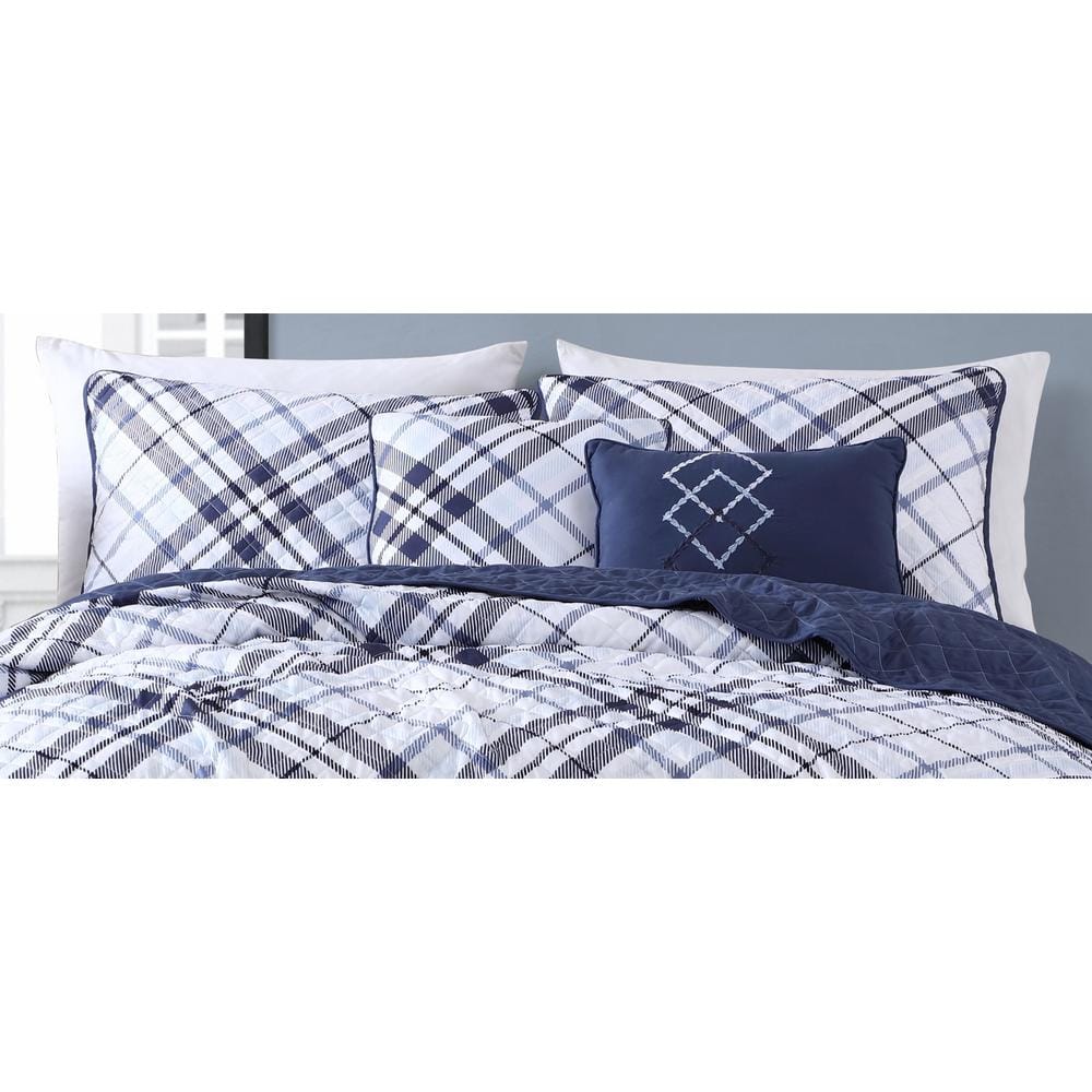 Khalvin 5-Piece Indigo Queen Polyester Quilt Set KHV5QTQUENGHIG - The ...
