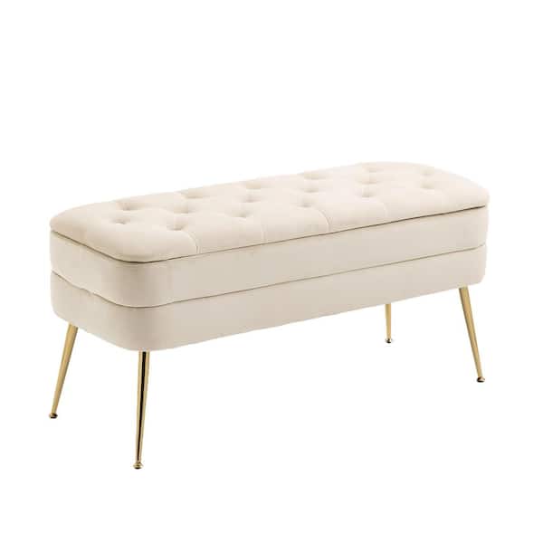 HOMEFUN Modern Velvet Upholstery Storage Ottomans Dining Bench with ...