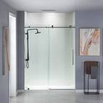 WOODBRIDGE Austin 44 in. to 48 in. x 76 in. Frameless Sliding Shower Door with Shatter Retention ...